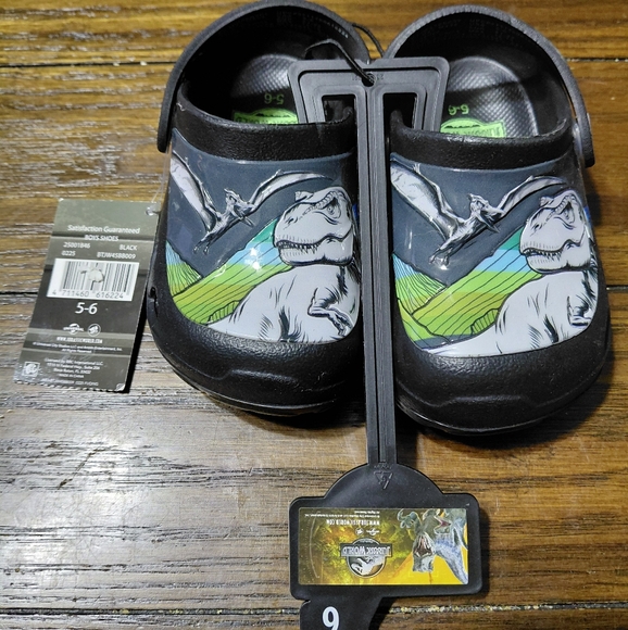 Shoes | Jurassic World Dinosaur Toddler Boys Crocs Size 56 Nwt | Poshmark